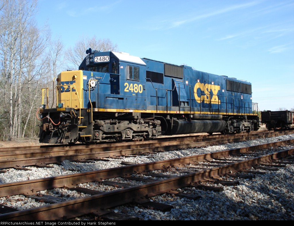 Another shot of rail gang transport train power in the form of CSX 2480 at LaGrange, GA in late 2008